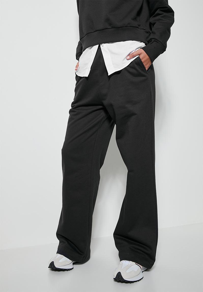 Wide leg track pants - black1