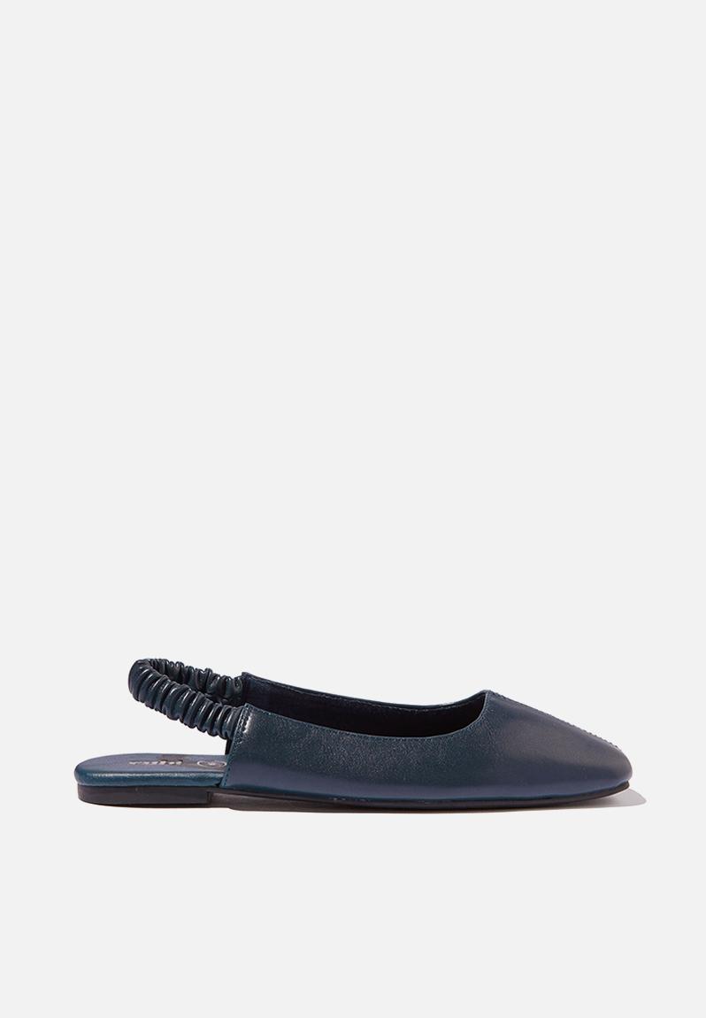 Square ballet slingback - navy pu