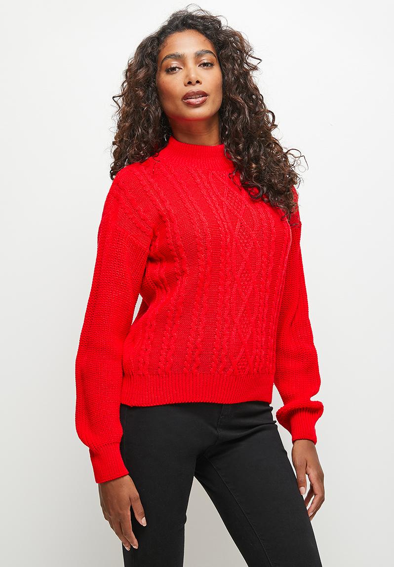 Stitch detail jumper - bright red edit Knitwear | Superbalist.com
