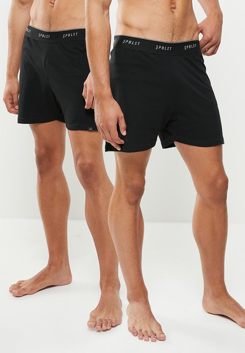 2 pack kris knit boxers ttb - black x2