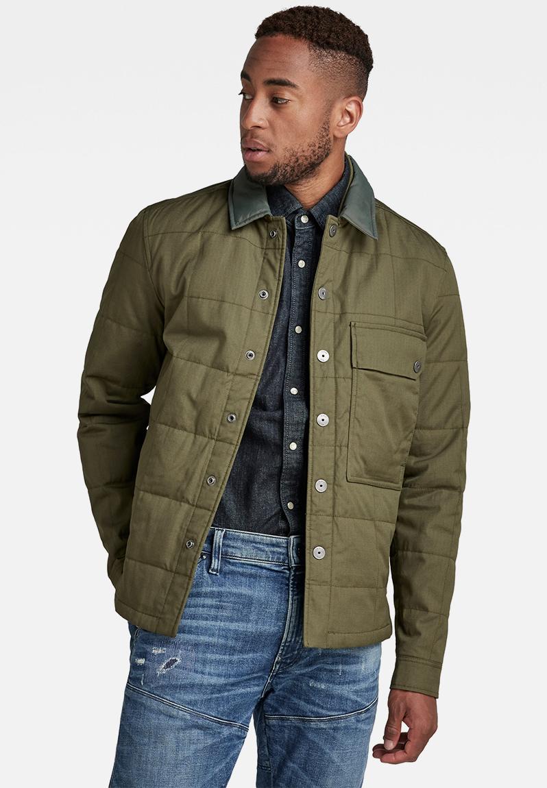 Postino Quilted Overshirt Shadow Olive G Star Jackets Superbalist