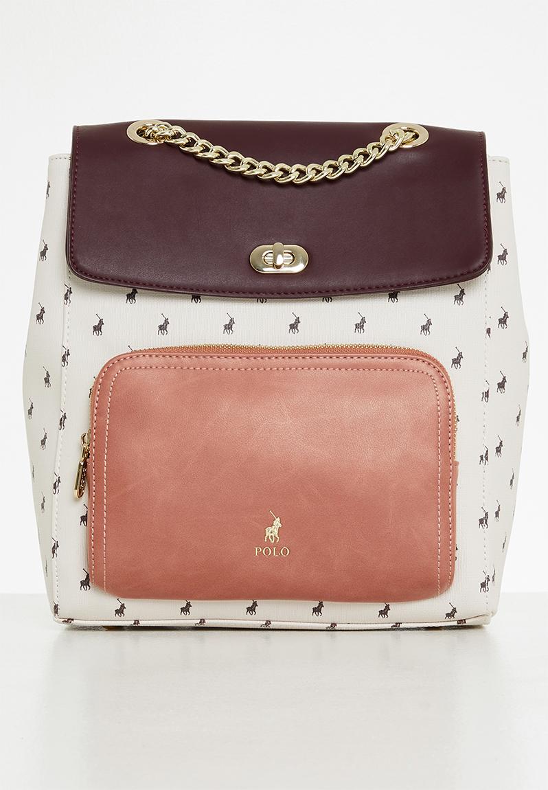 Colourblock backpack - cream
