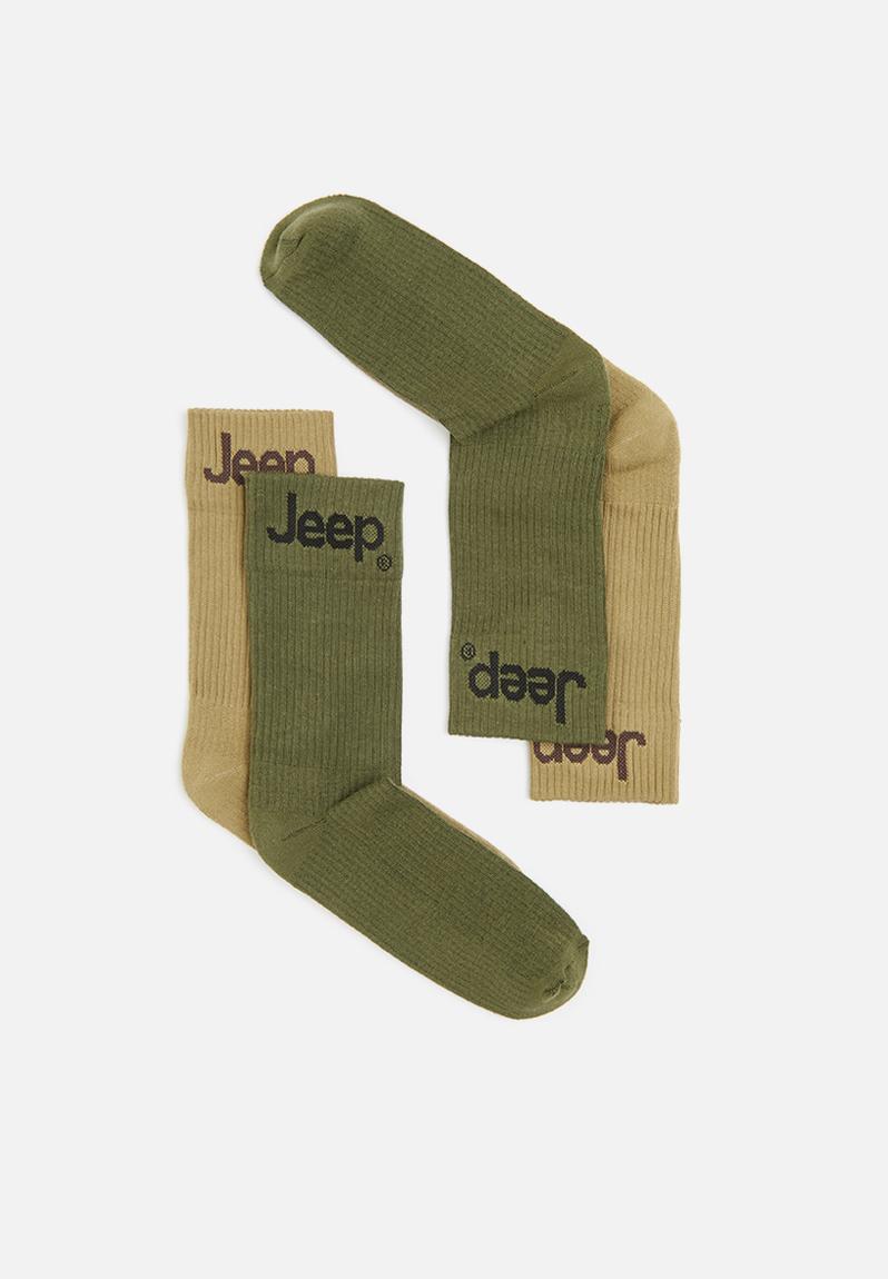 Logo bush sock - olive and khaki JEEP Socks | Superbalist.com