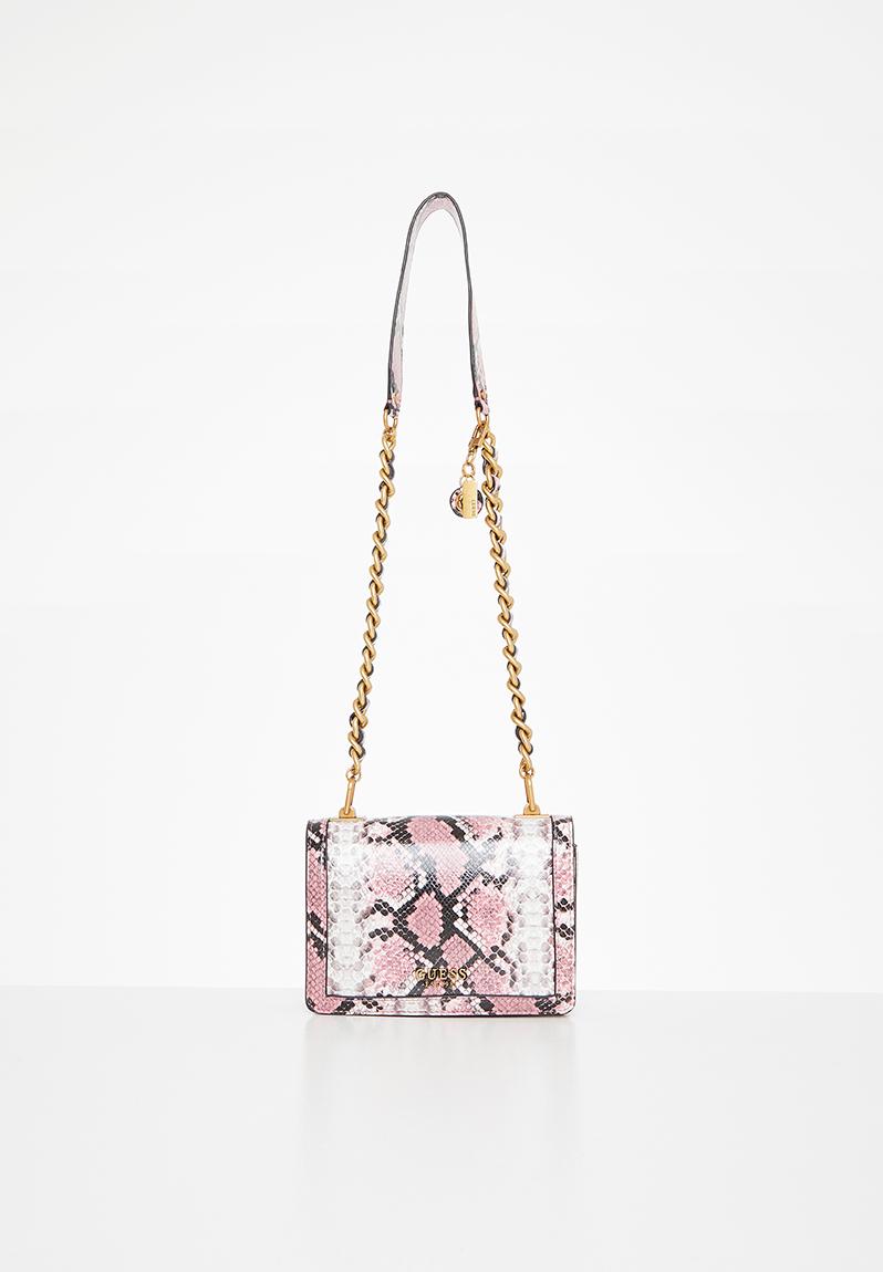 Abey crossbody flap - pink python GUESS Bags & Purses | Superbalist.com
