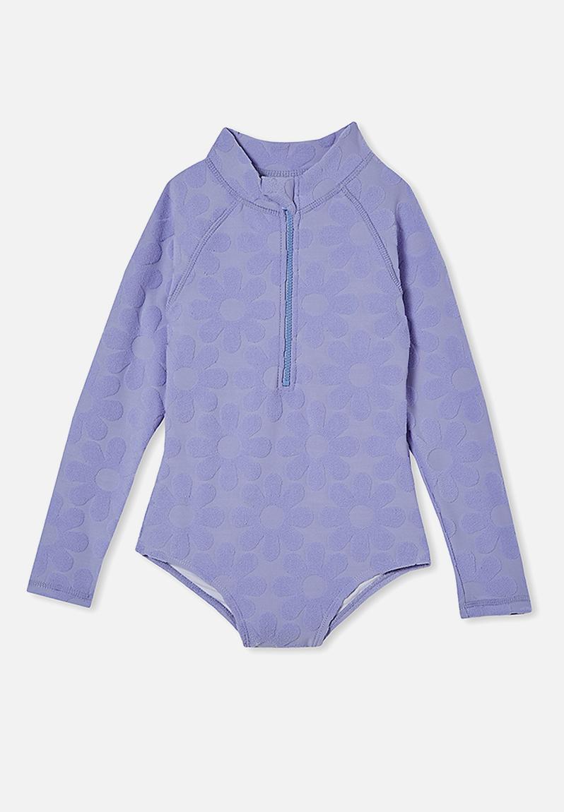 Lydia one piece - violet surf flowers