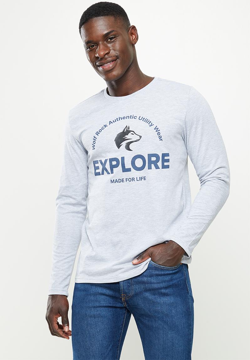 Explore wolfrock ls - grey melange Wolf Rock T-Shirts & Vests ...