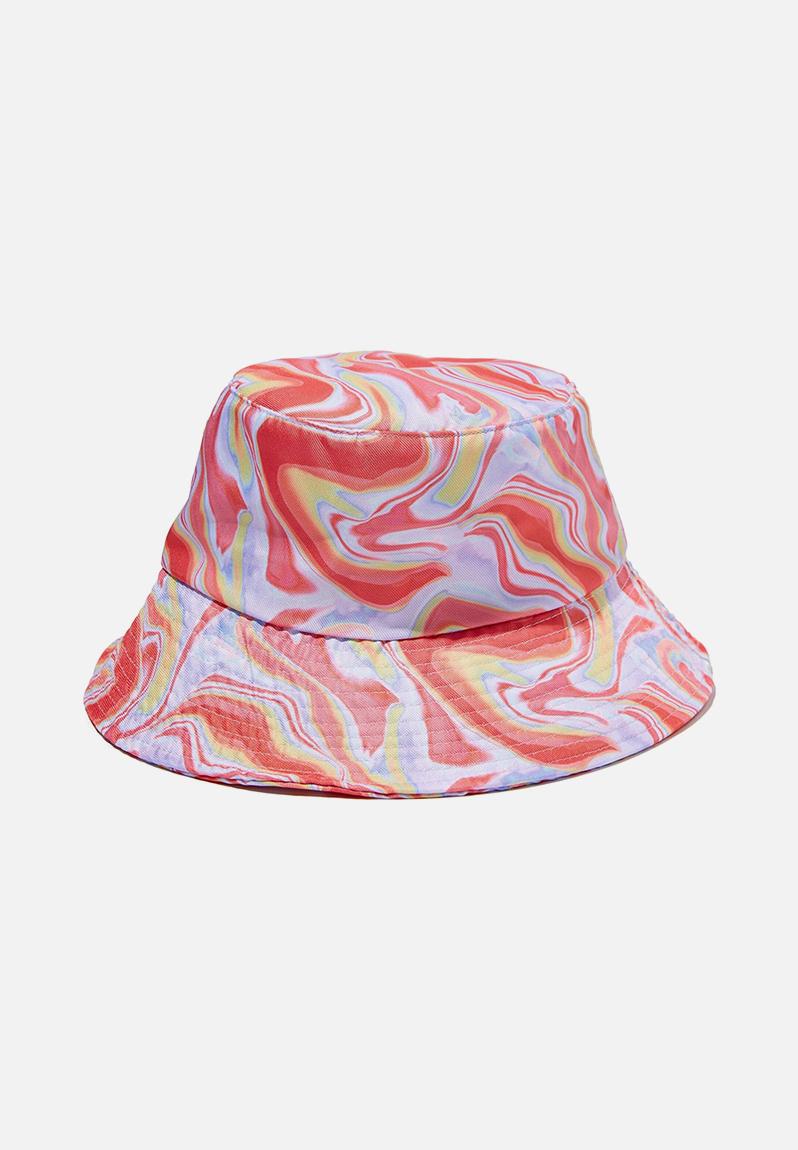 Graphic bucket hat-danni digital haze orange Rubi Headwear ...