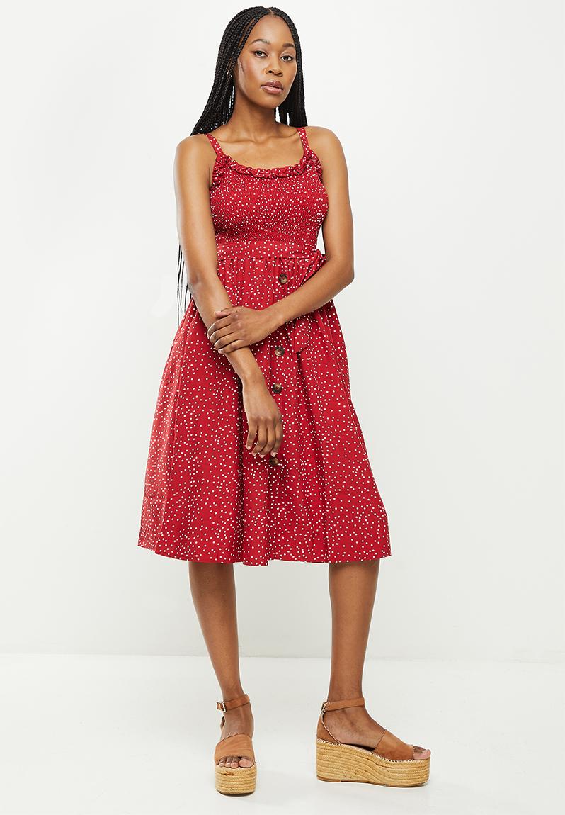 Button down sleeveless dress - red dailyfriday Casual | Superbalist.com