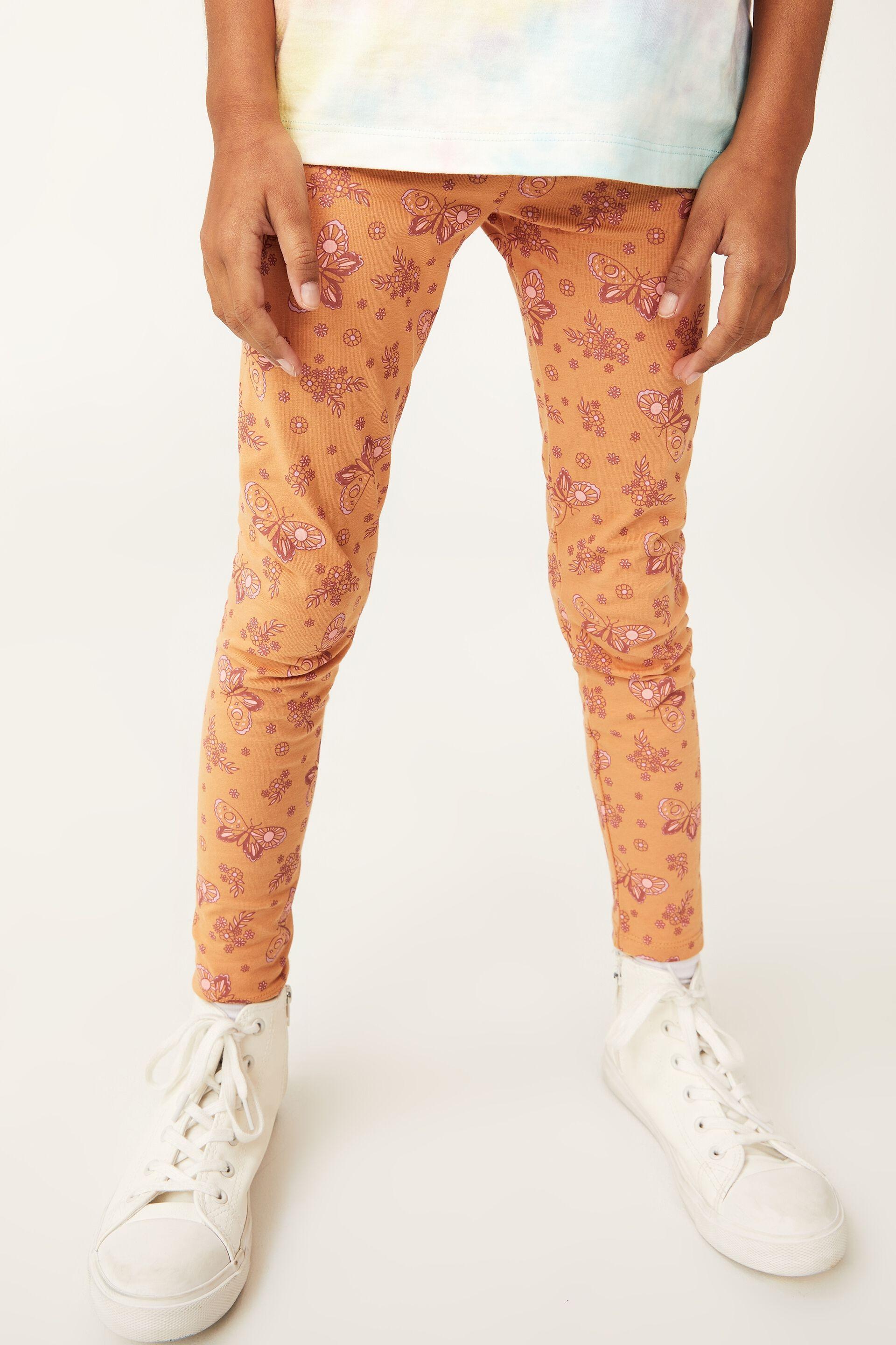 Huggie tights - apricot sun/beckett butterfly