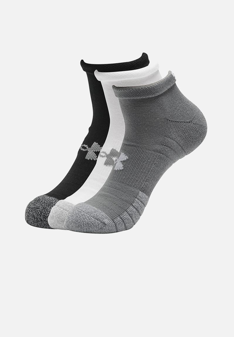 Ua heatgear low cut 3 pack - steel/white/white Under Armour Socks ...