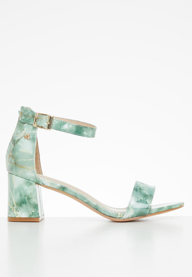 Graphite 1 ankle tie block heel - mint