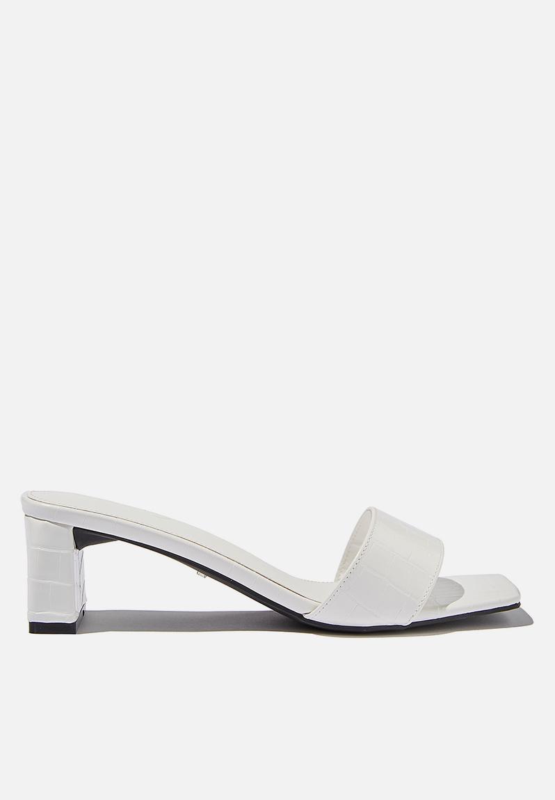 Harley single strap mule - white croc pu