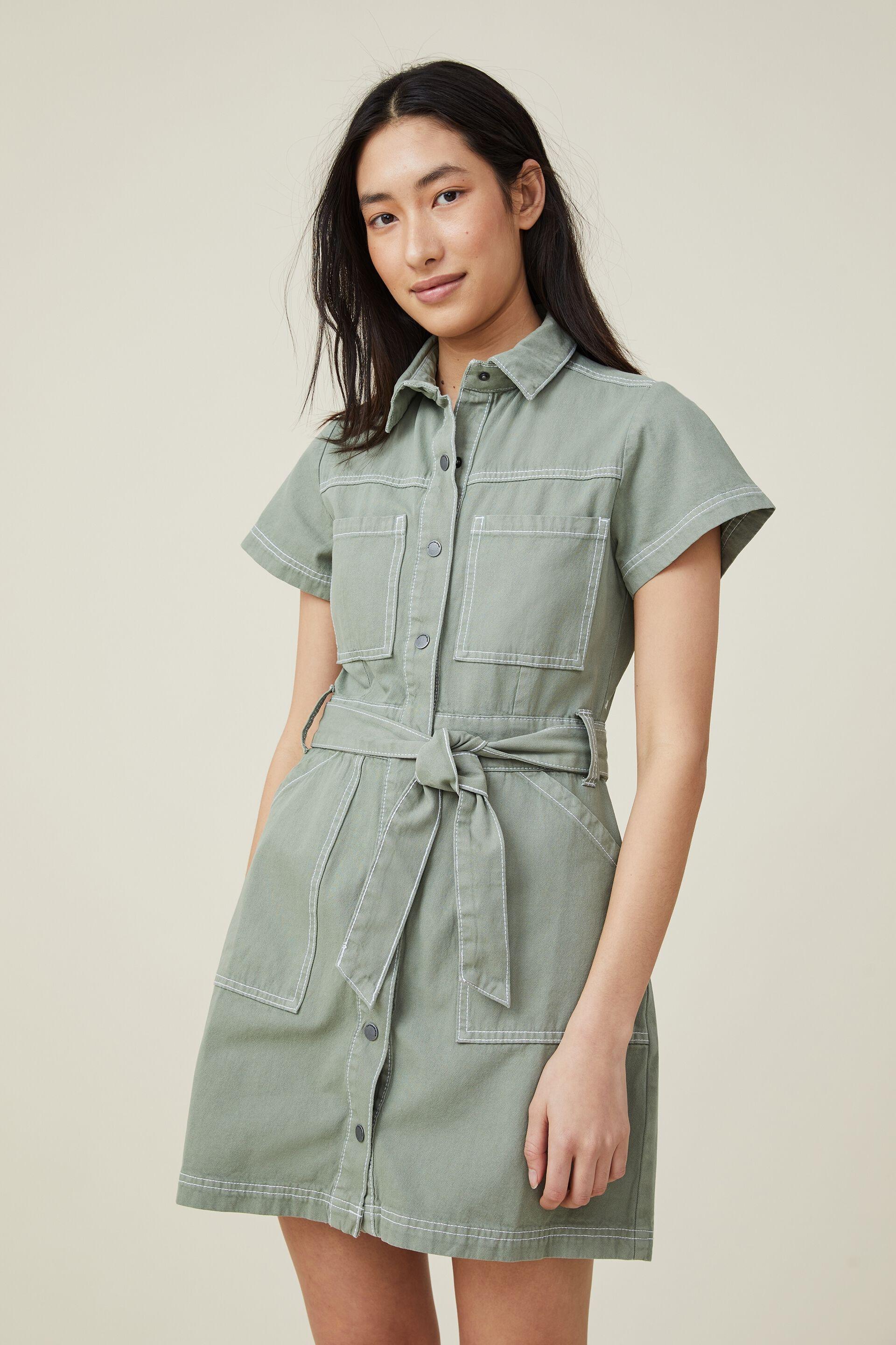 Utility mini dress - soft green Cotton On Casual | Superbalist.com