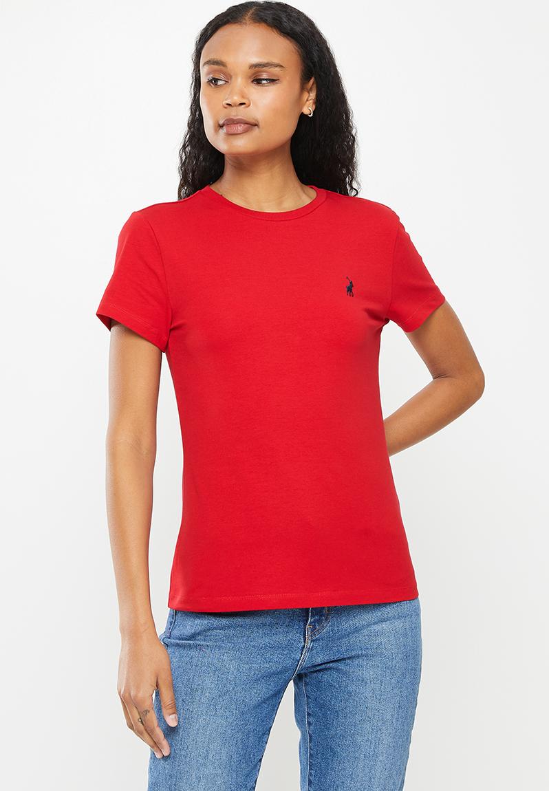 Allie basic short sleeve essential crew neck t-shirt - red POLO T ...