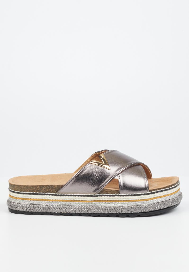 Prima3 flatform espadrille slide - pewter