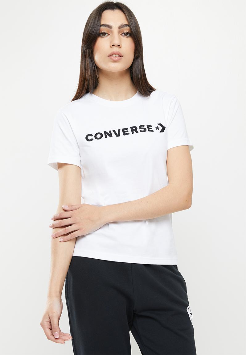Cf strip wordmark ss tee - white Converse T-Shirts | Superbalist.com