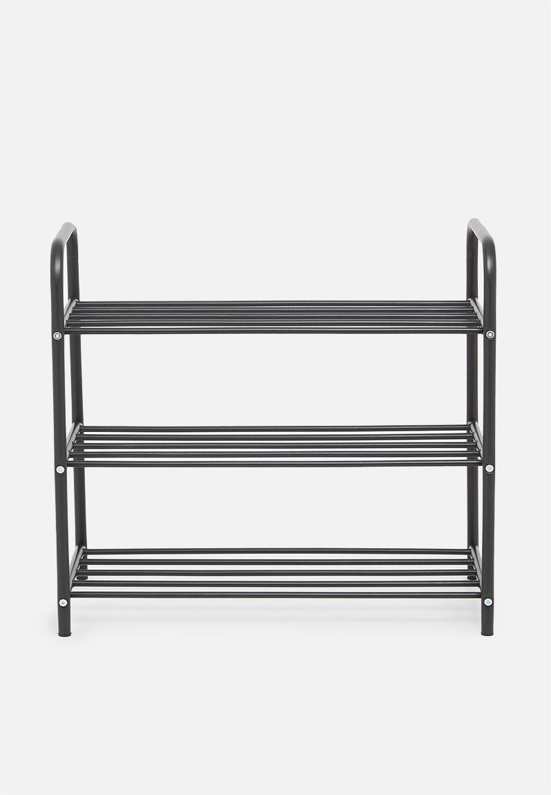 3 Layer shoe rack - black