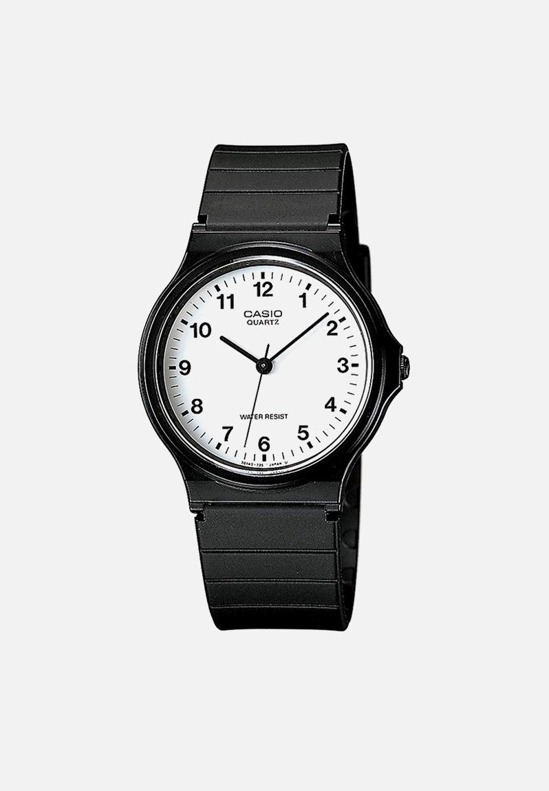 Analog round white dial - black