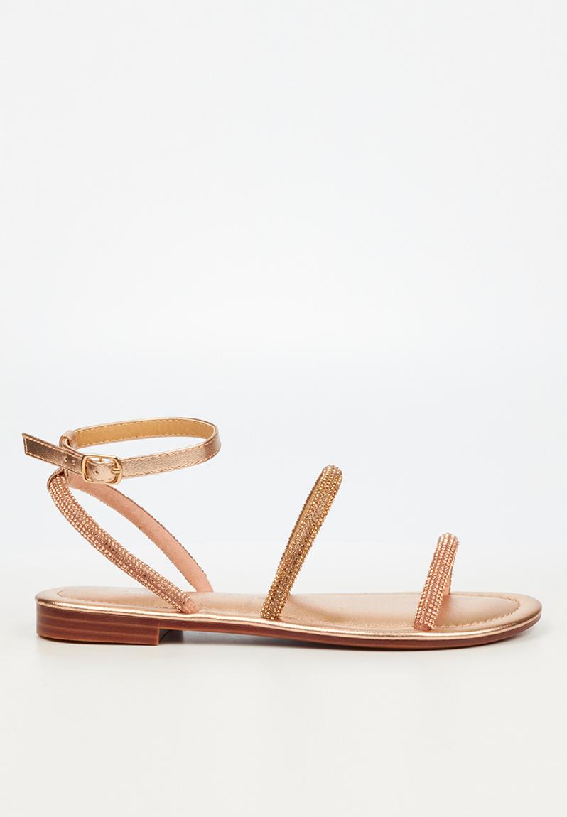 Sicily17 ankle tie sandal - rose gold