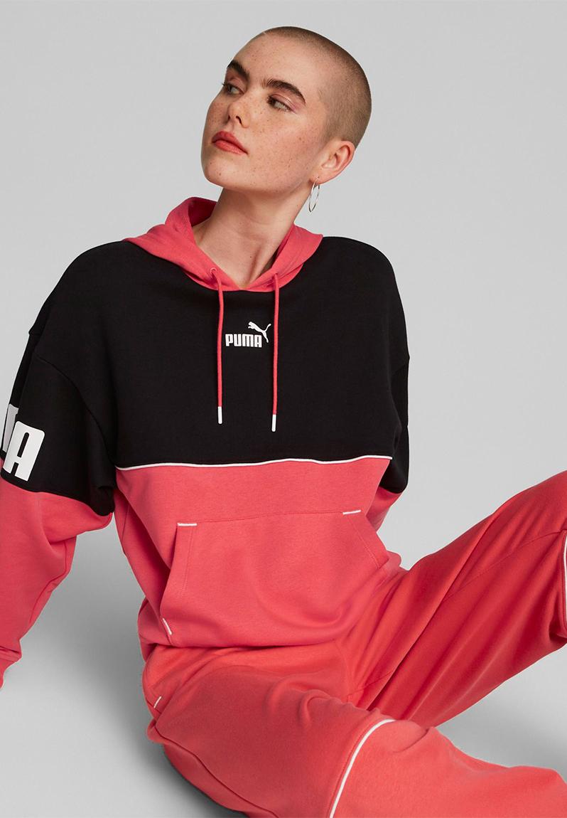 Puma power colorblock hoodie tr - salmon
