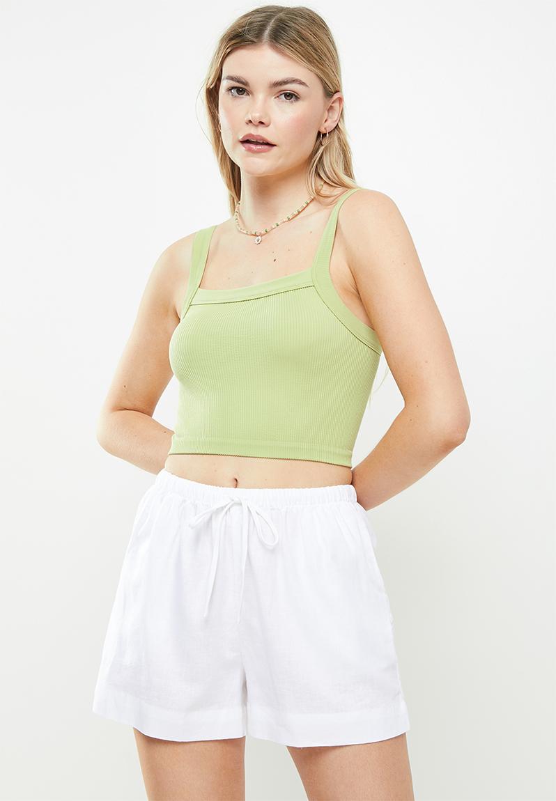 Seamless nelly straight neck tank - soft khaki Cotton On T-Shirts ...