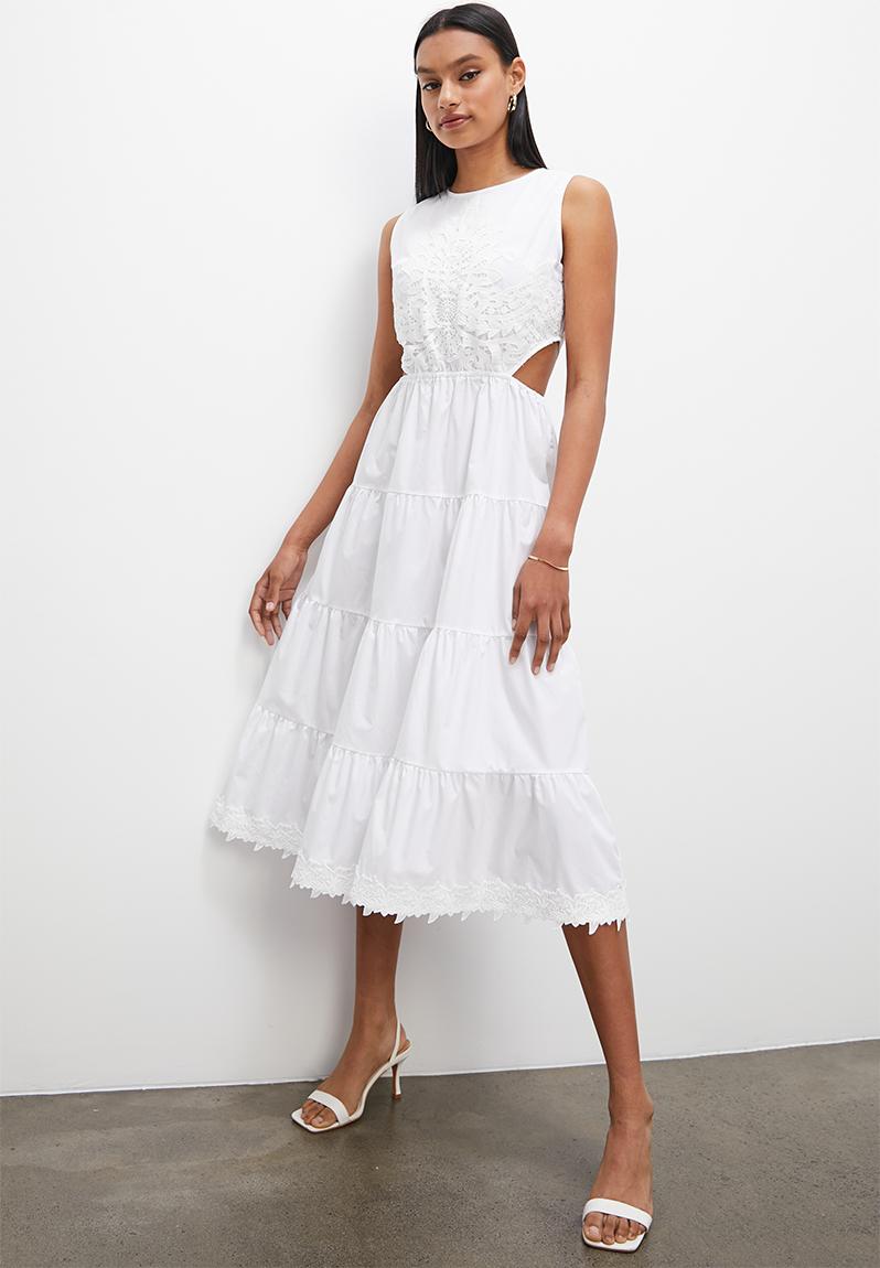 Embroidered fit & flare cutout - white Superbalist Casual | Superbalist.com