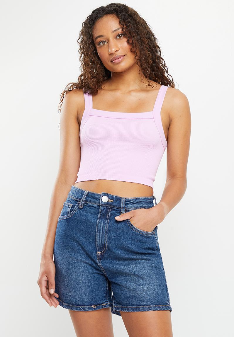 Seamless nelly straight neck tank - sweet mauve