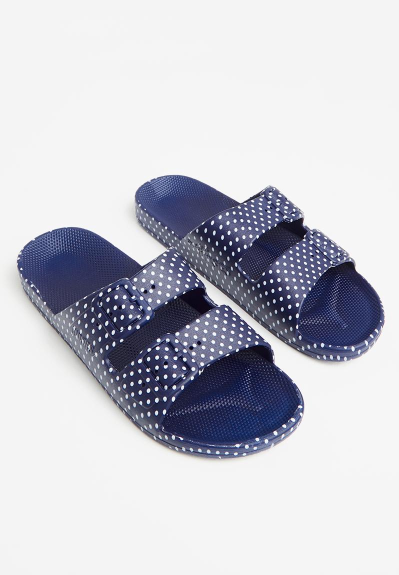 Dots slide - white & navy
