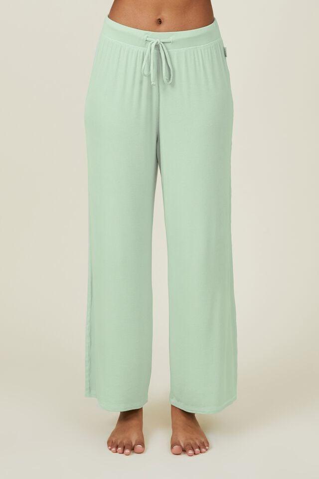 Sleep recovery wide leg pant - cameo green