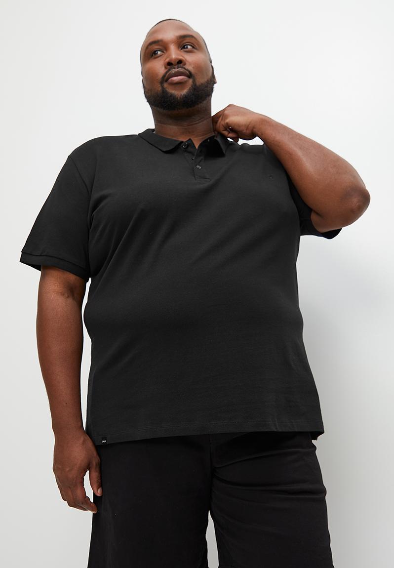 Pique plus slim fit - black