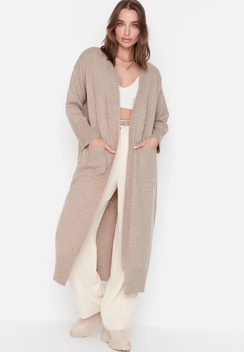 Long knit cardigan - mink
