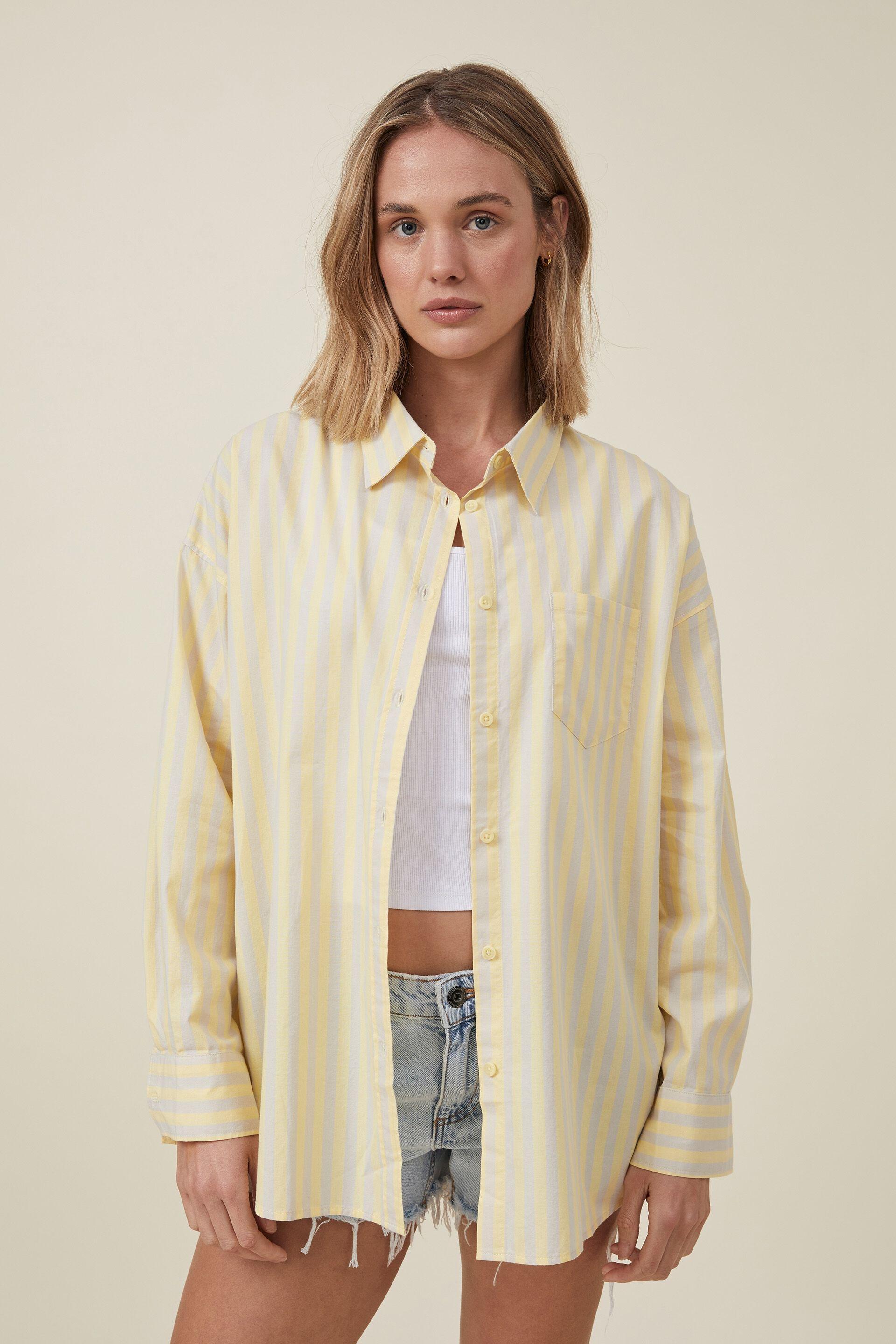 Dad shirt - pale yellow stripe