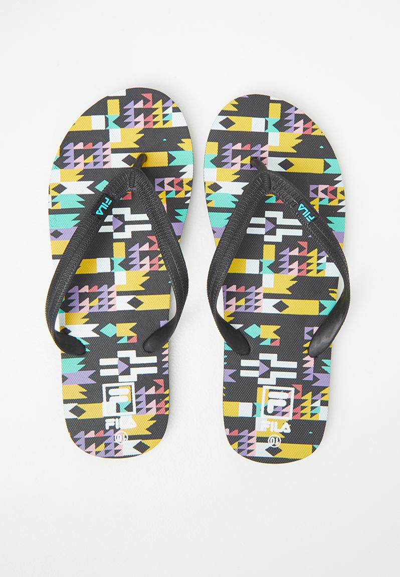 Tribe thong - black / purple aop FILA Sandals & Flip Flops ...