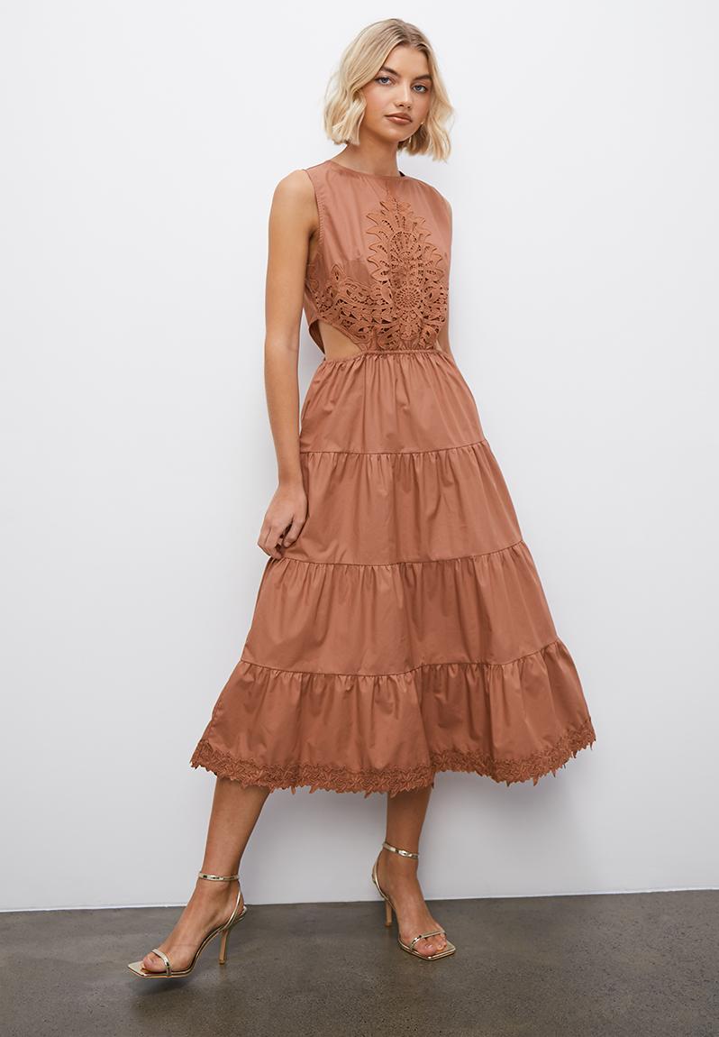 Embroidered fit & flare cutout - tobacco Superbalist Casual ...