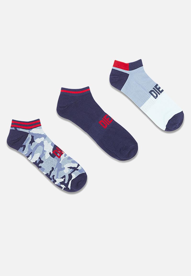 Skm-gost-three pack ankle socks - multi