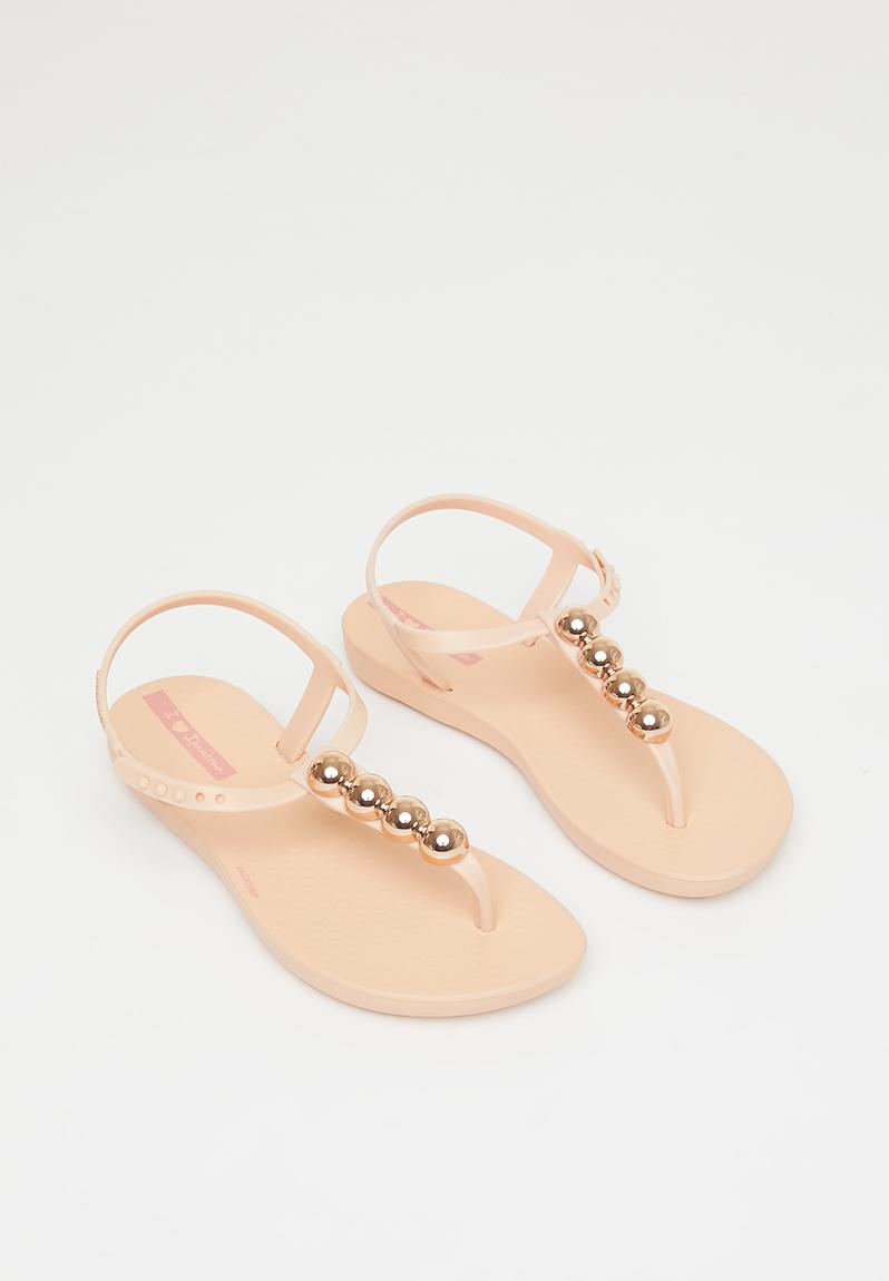 Girls beaded thong slipper - pink/rose