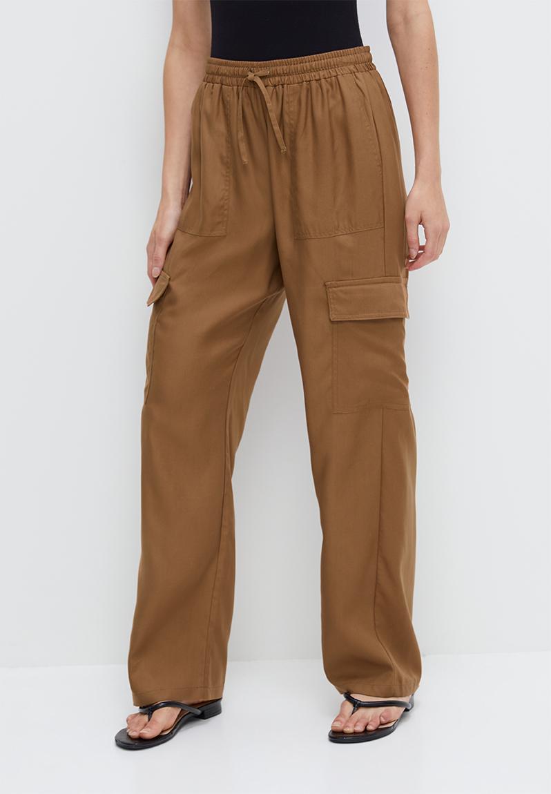Tencel twill cargo pant - tobacco