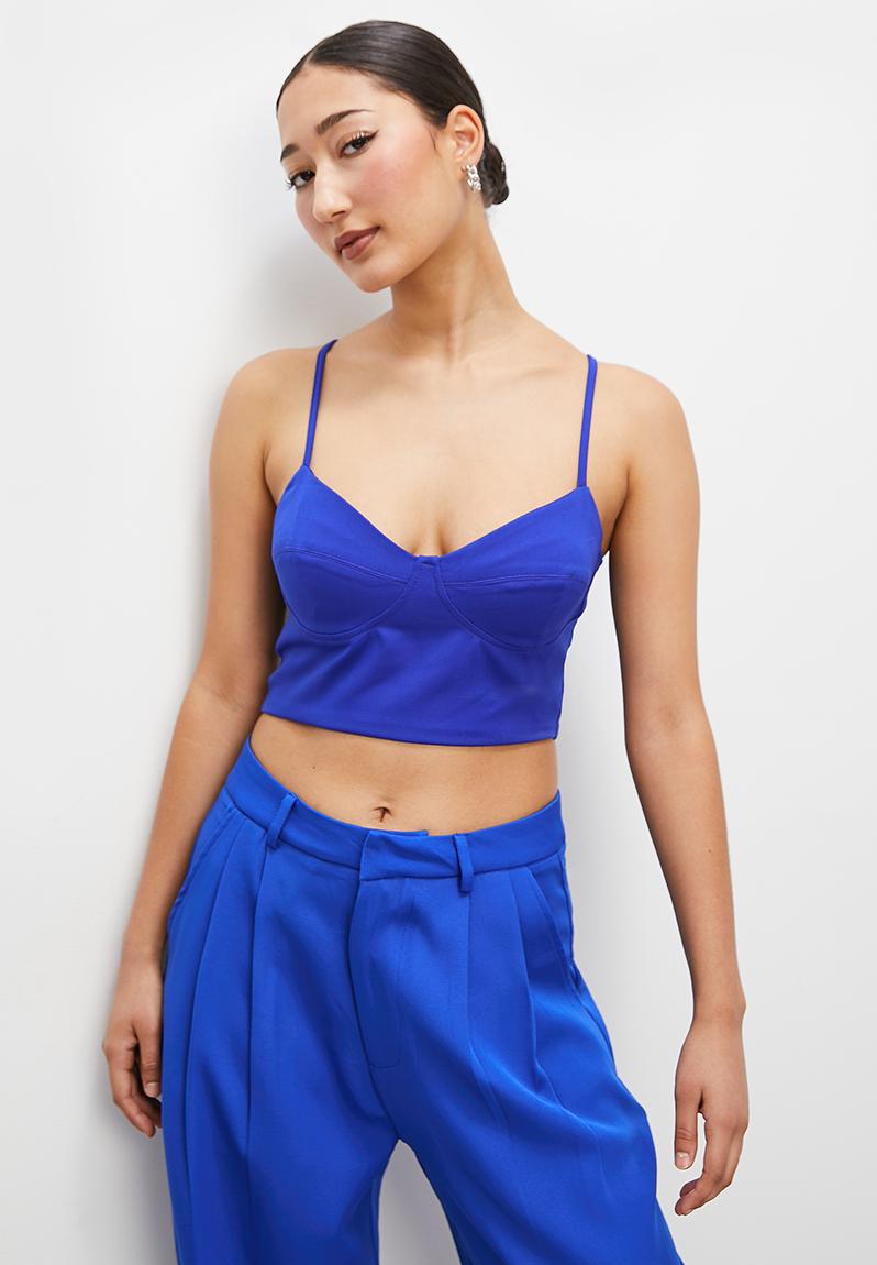 Co Ord Barbie Bralette Blue Velvet T Shirts Vests And Camis