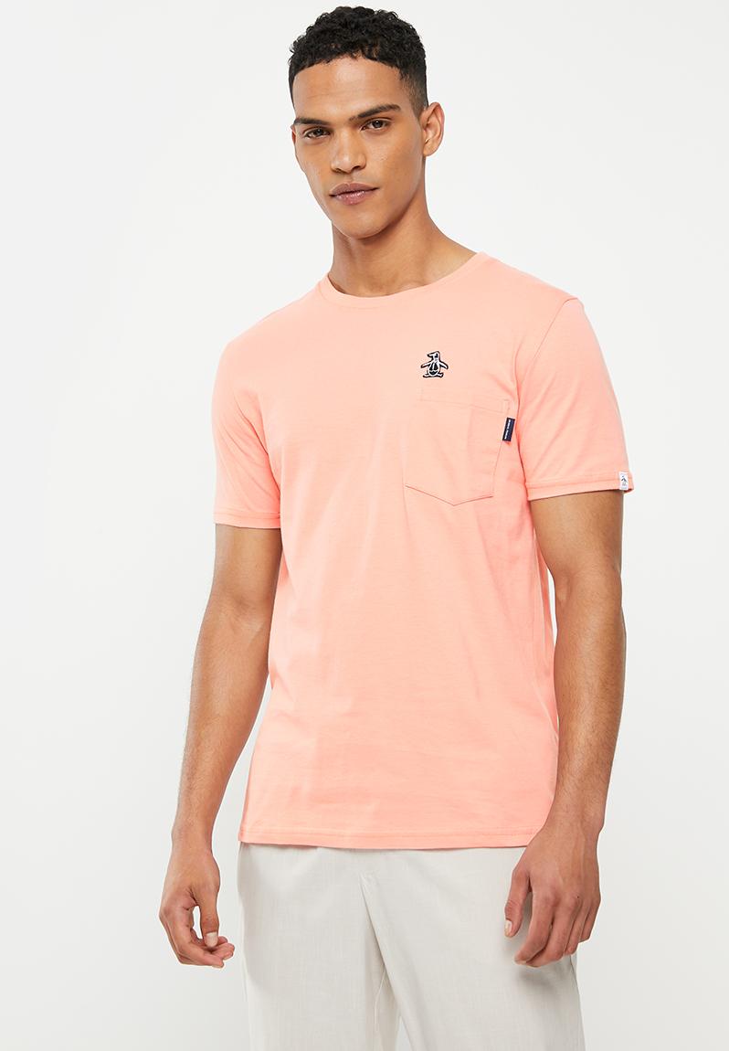 Felt pocket ss tee - peaches n cream