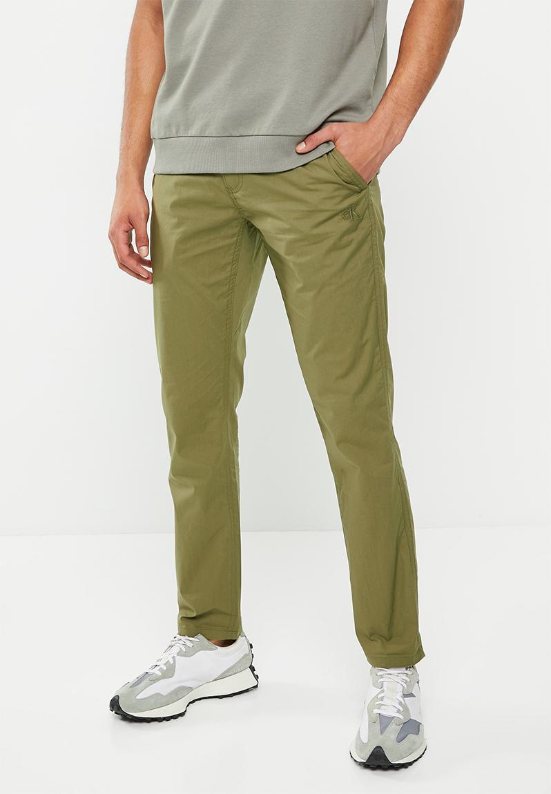 Skinny washed stretch chino - burnt olive