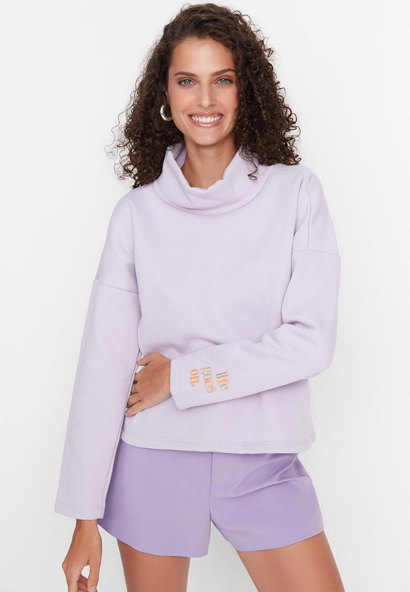 Loose neck sweatshirt - lilac Trendyol Hoodies & Sweats | Superbalist.com