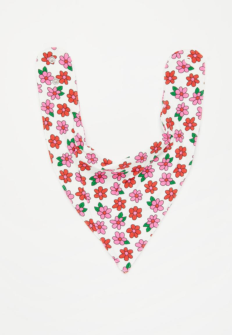 The bandana bib - vanilla/kris floral