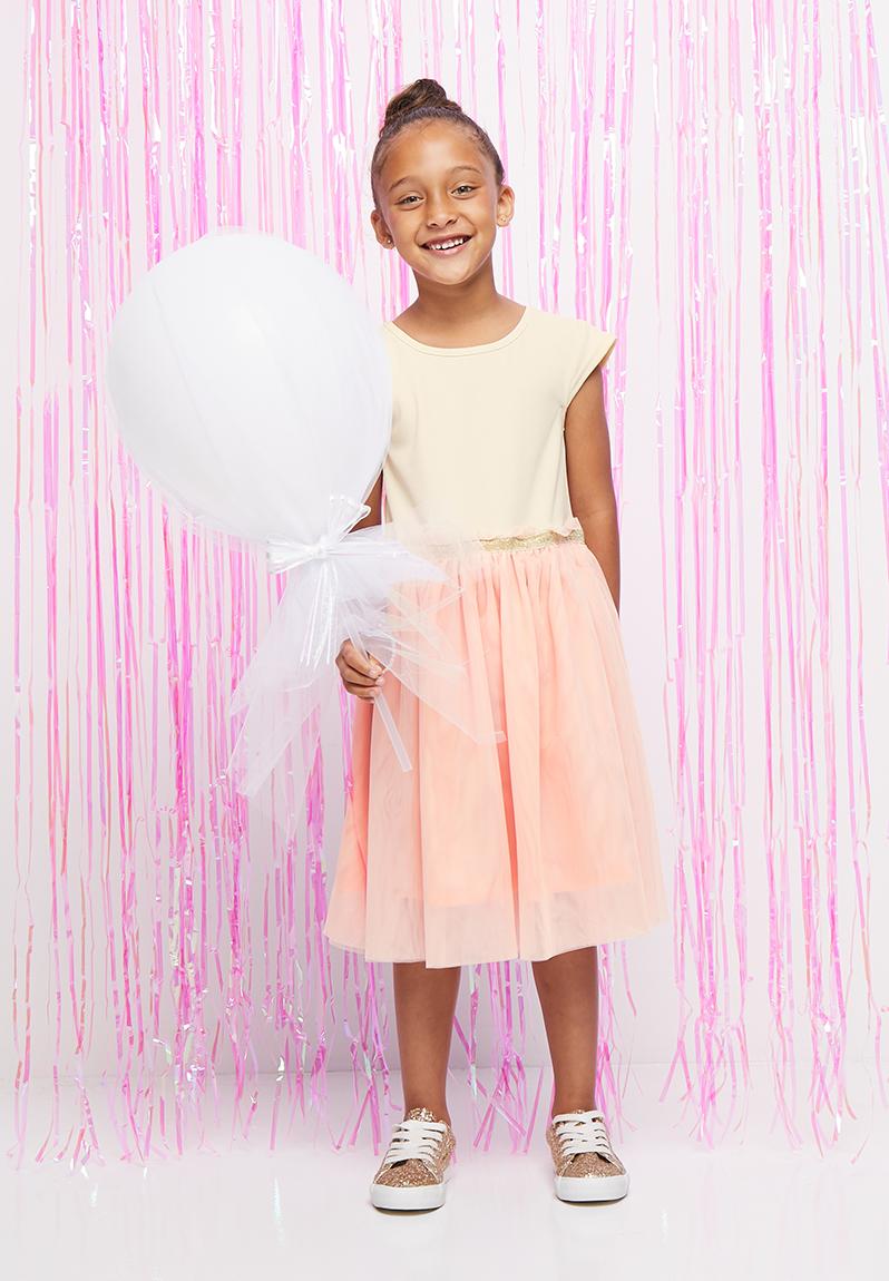 Girls combo dress - pink