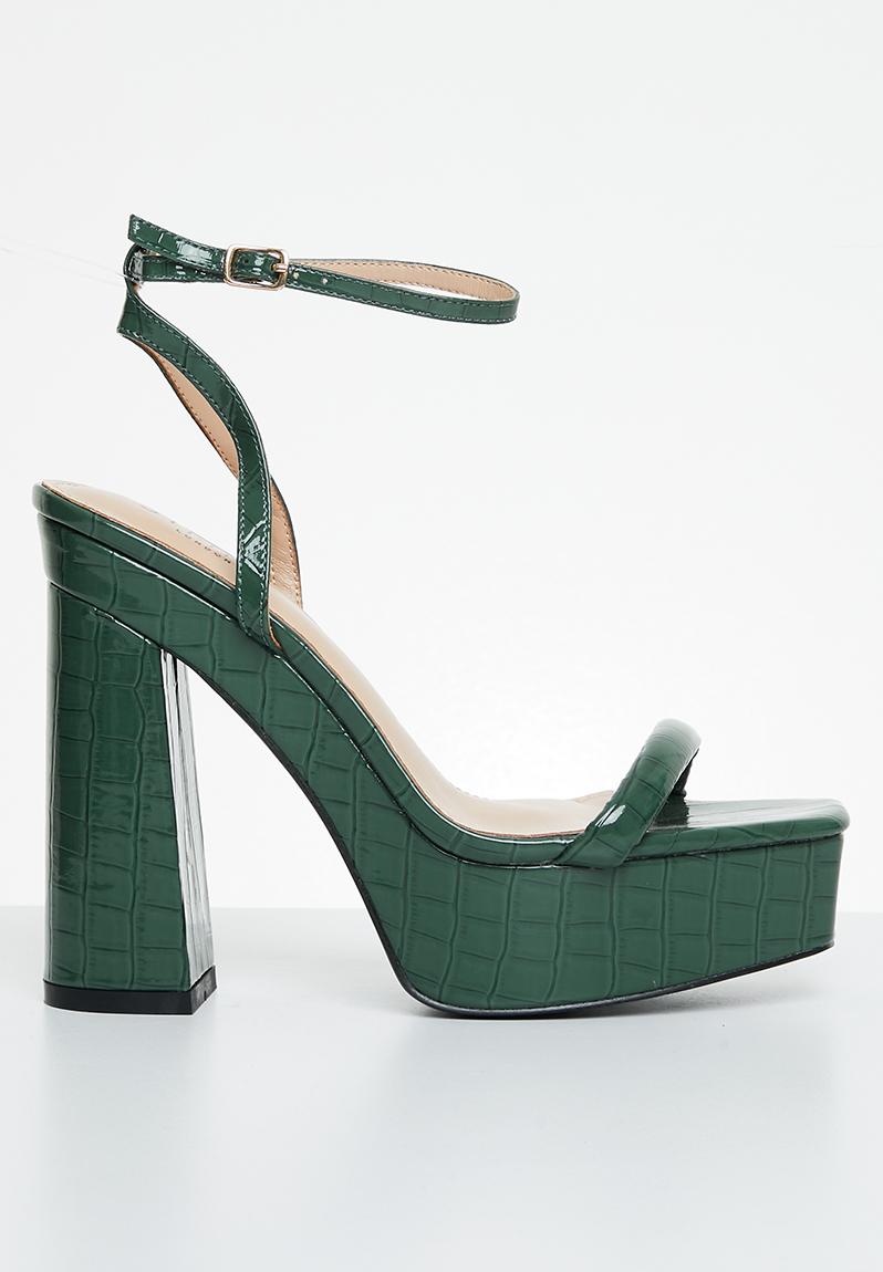 Sia-2 platform block heel - forest green