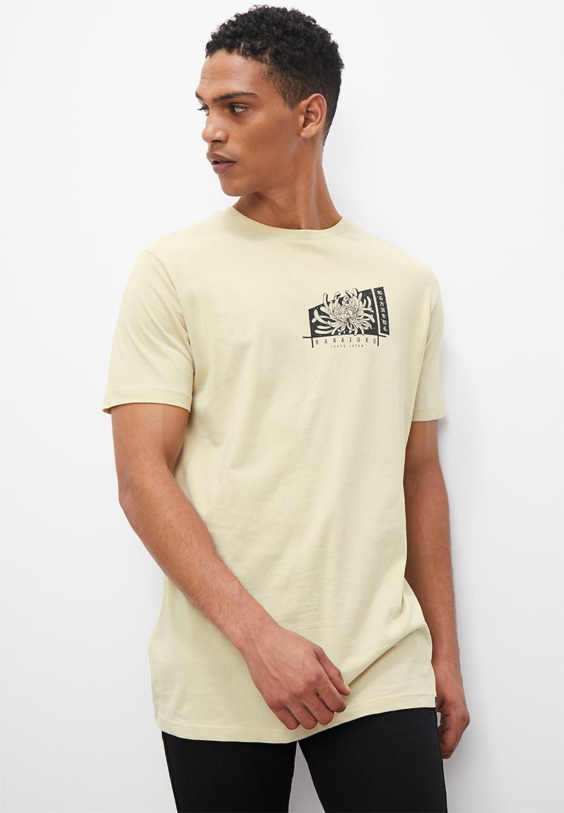Harajuku graphic crew tee - beige
