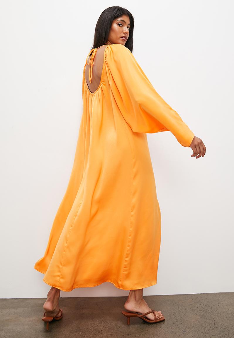 Statement sleeve kaftan dress with scoop back - orange1 Superbalist ...