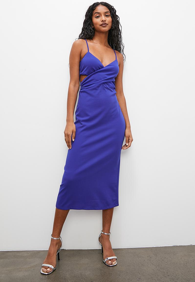 Cross over maxi dress - cobalt