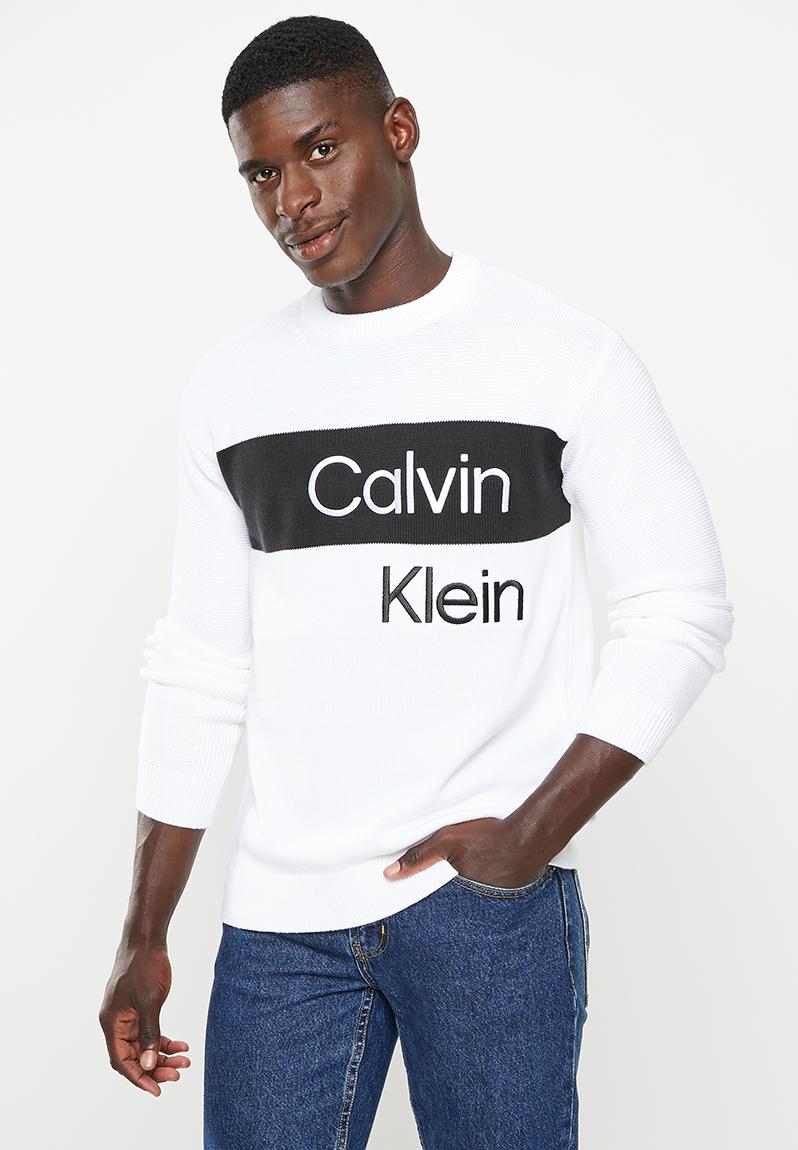 Institutional blocking sweater - bright white