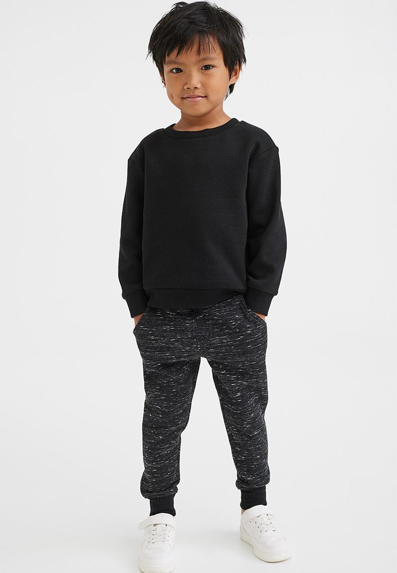 Cotton-blend joggers - black marl - 940977001