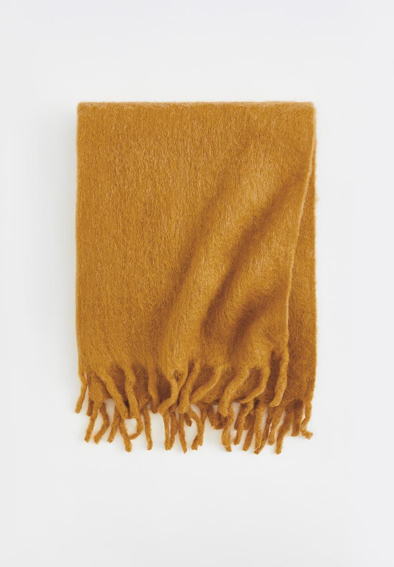Soft wool-blend blanket - mustard yellow - 801660021 H&M Blankets ...